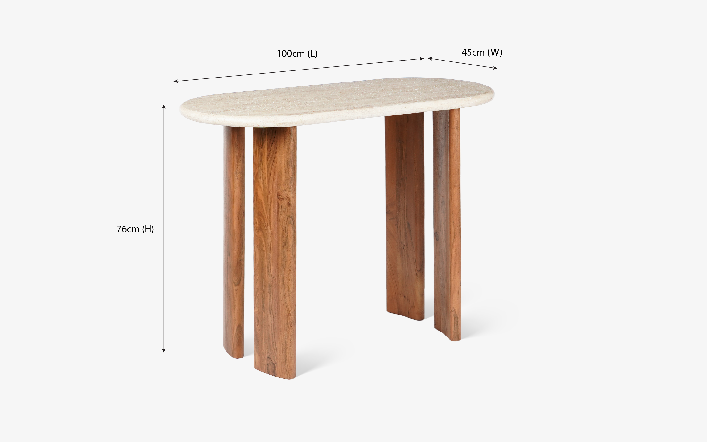 Abacus wooden Console Table for Living Rooms with marble top