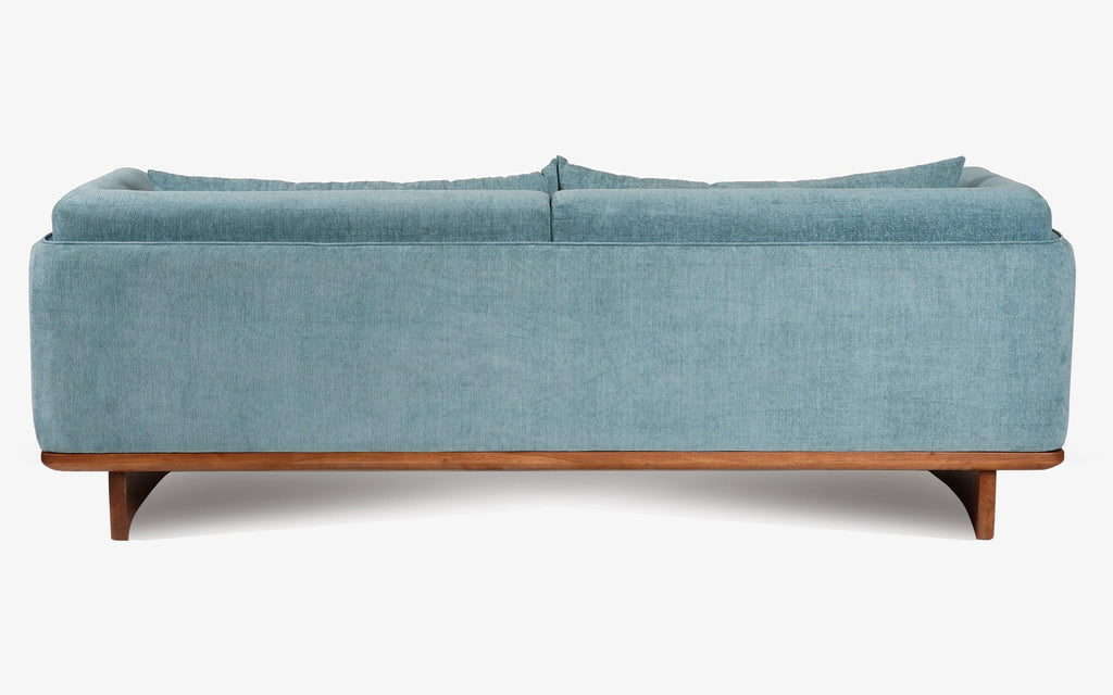 Anish 3 Seater Sofa Blue | Acacia Wood and Upholstery