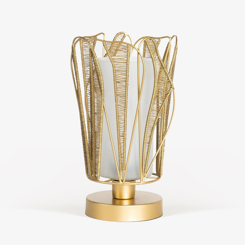 Aponi Table Lamp - Gold and Frosted Glass | Orange Tree Home
