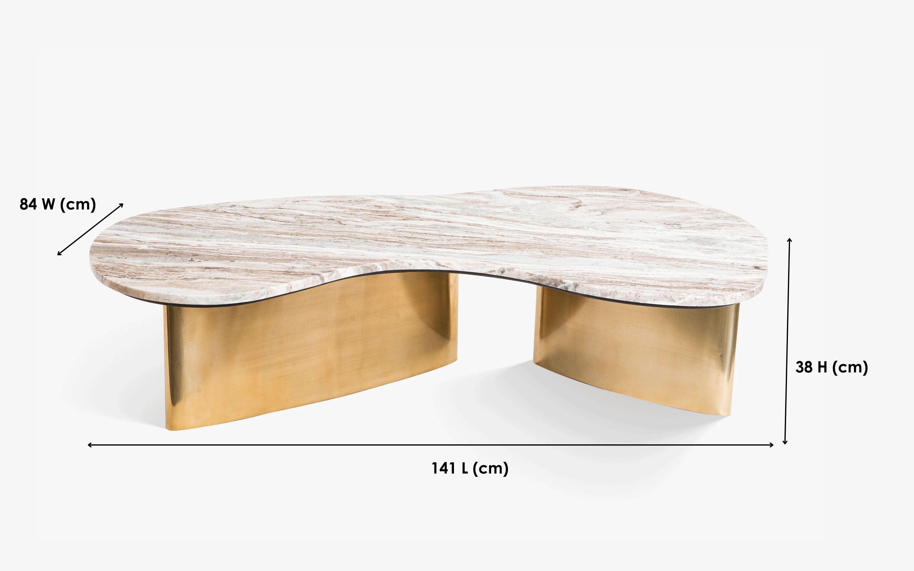 Buy Berg Marble Top Coffee Table with Brass Base | Sofa Table