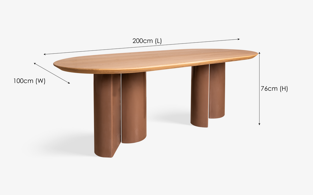 Kaba Pill Shape 6 Seater Dining Table