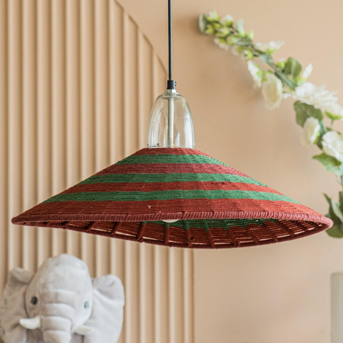 Kora Pendant Light | Green, Maroon and Black finish