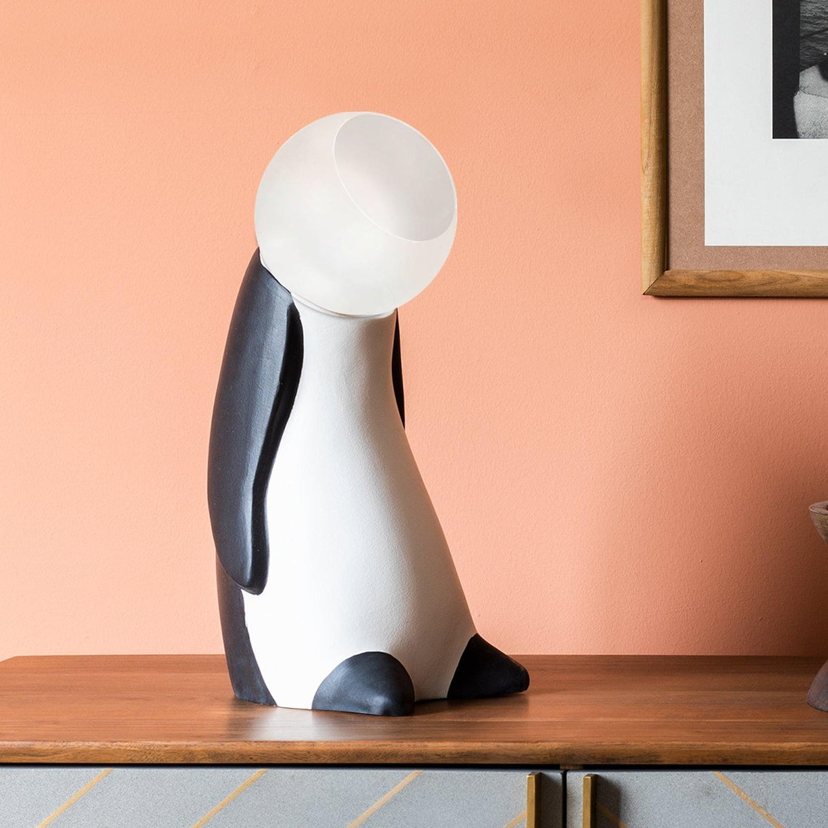 Penguin Table Lamp for Living Room| Frosted Glass