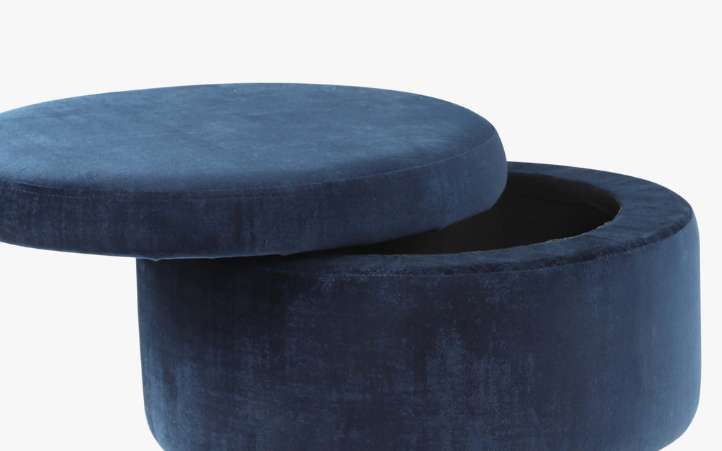Sagano Round Upholstered Storage Pouf